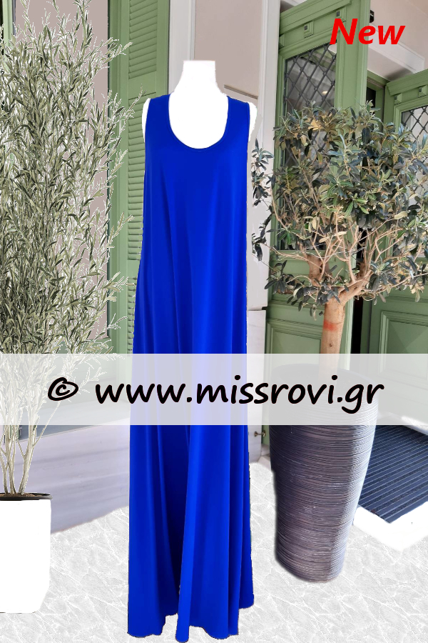 Φόρεμα Μάξι Αμάνικο Εβαζέ Υπερμέγεθος – Miss Rovi Fashion